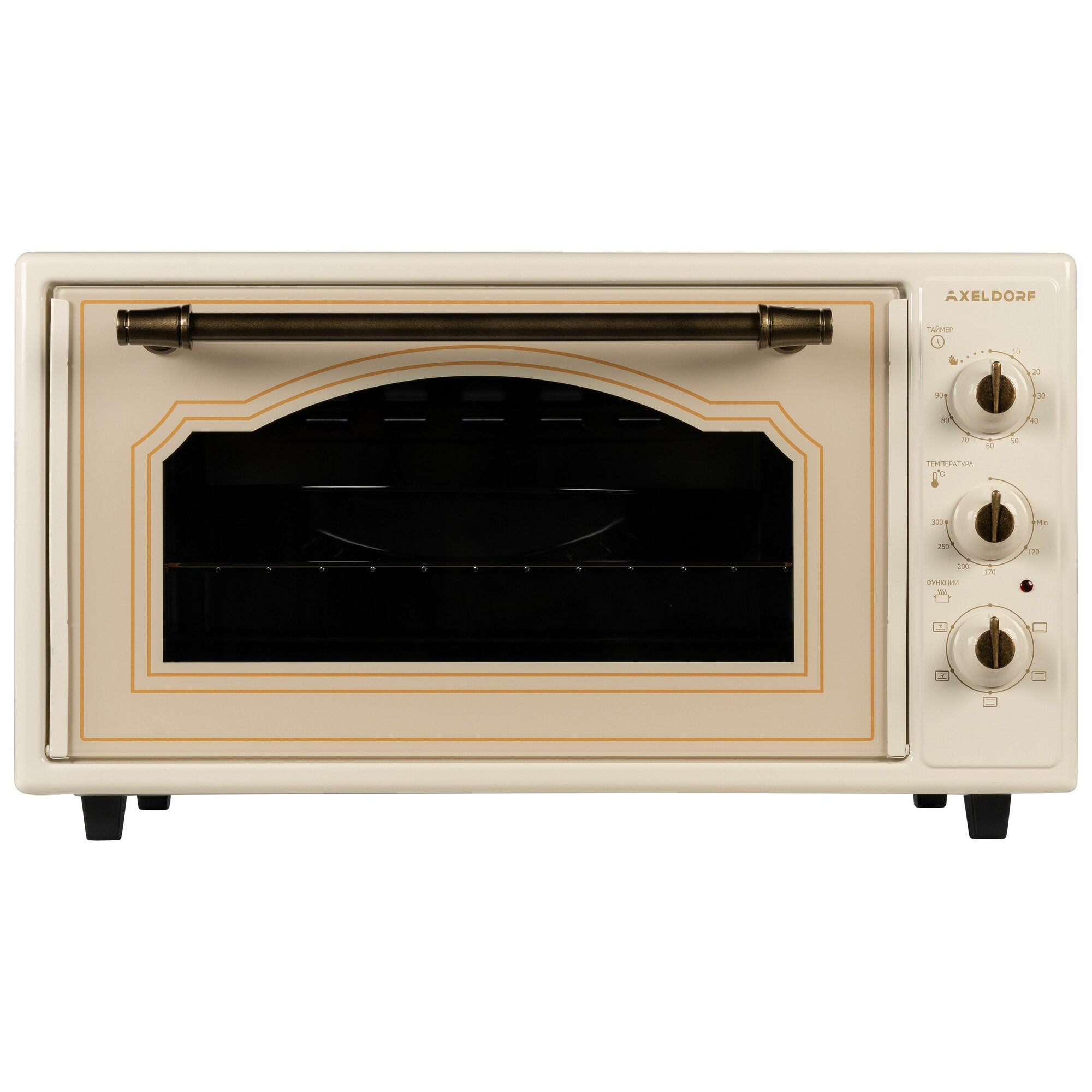 Духовка электрическая , мини печь настольная 50 л, конвекция , Retro стиль , двойное стекло двери , 1600 Вт, AXELDORF