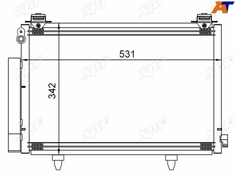 . SAT Радиатор кондиционера для Toyota Vitz 99-20 , bB 00-05 , Echo 99-05 , Funcargo 99-05