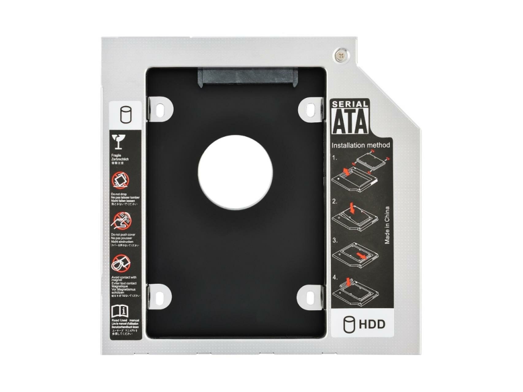 Адаптер VIXION (AD61) для HDD/SSD дисков 2.5`` в отсек привода 9,5мм (серебро)