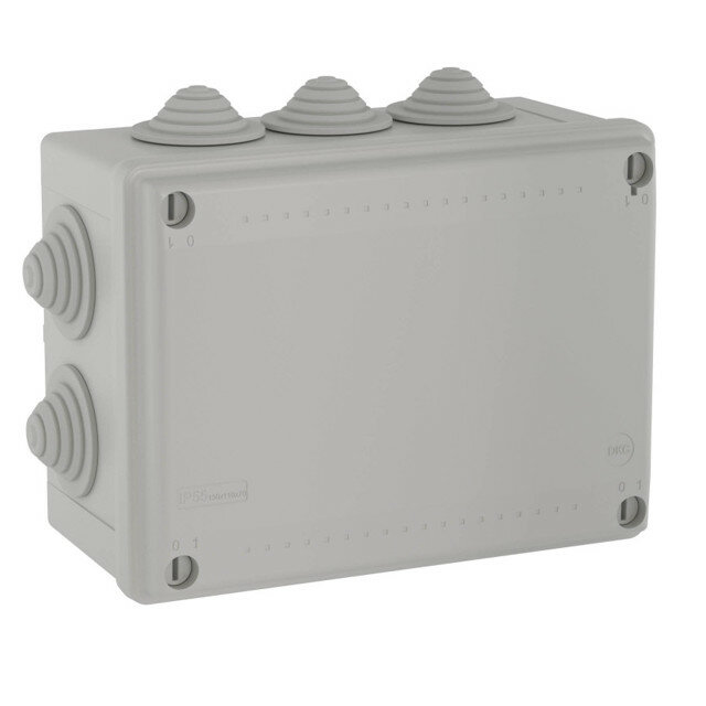 Коробка разветвительная о/у IP55 150х110х70 10 вводов серый