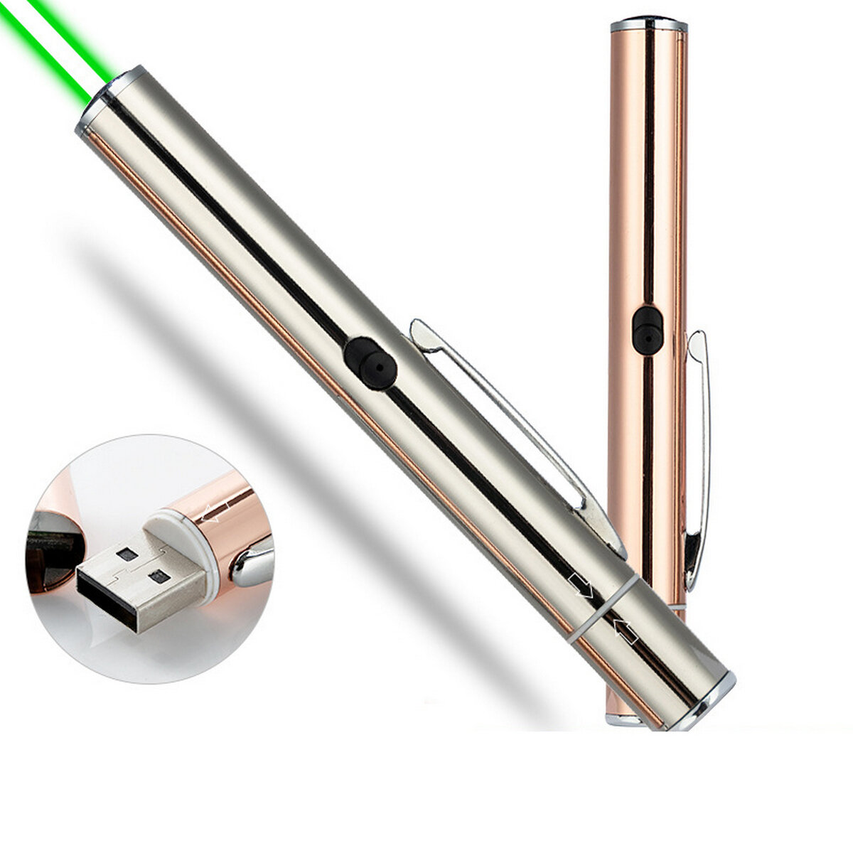 Лазерная указка Laser point Green USB NGY iLaser (серебристый)