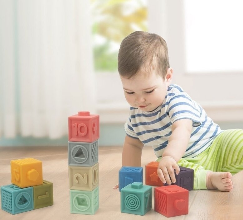 Сенсорные кубики / Тактильные игрушки / Игрушки для купания / Метод Монтессори