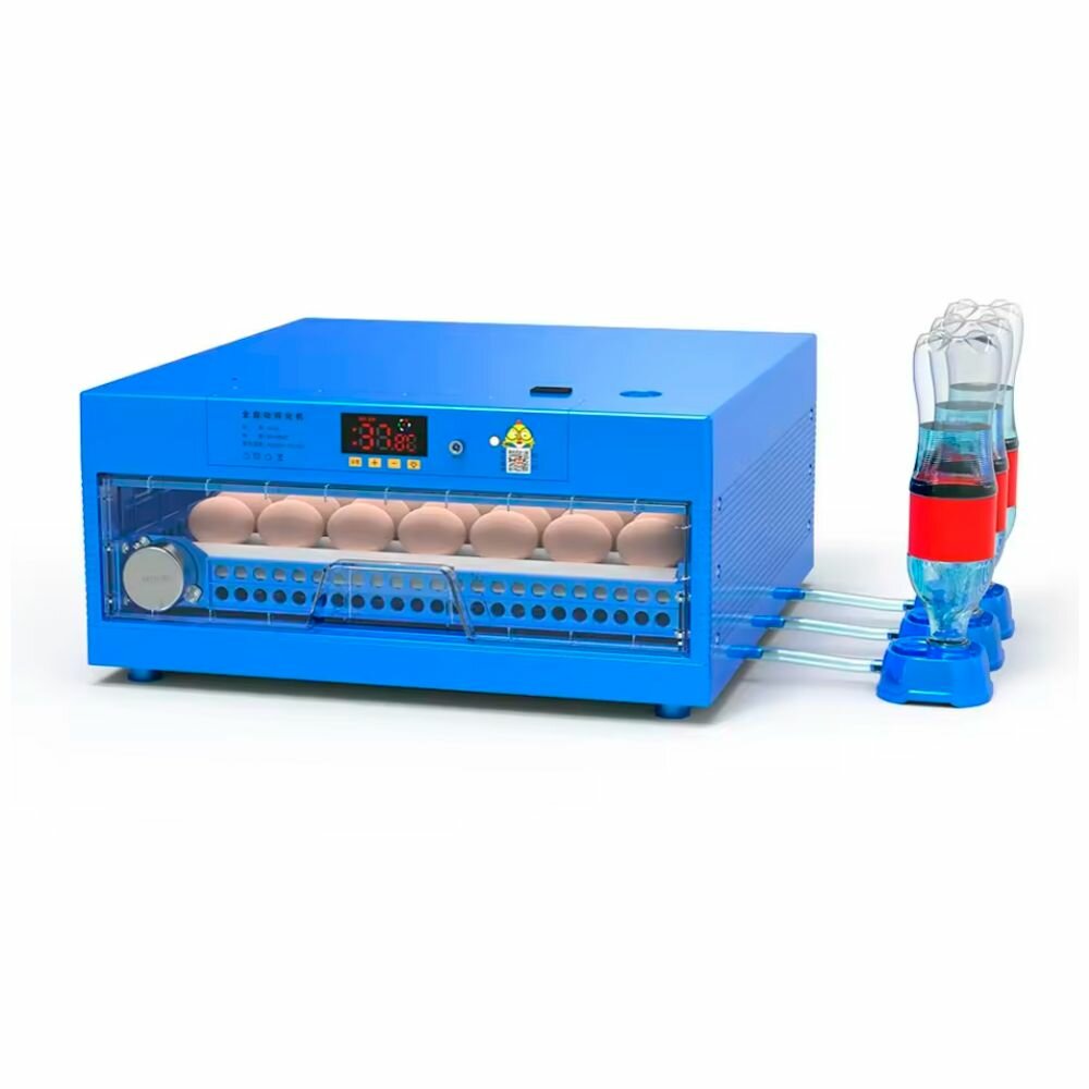 Инкубатор для яиц автоматический на 64 куриных яиц с резервным питанием, автоматическим переворотом и овоскопом