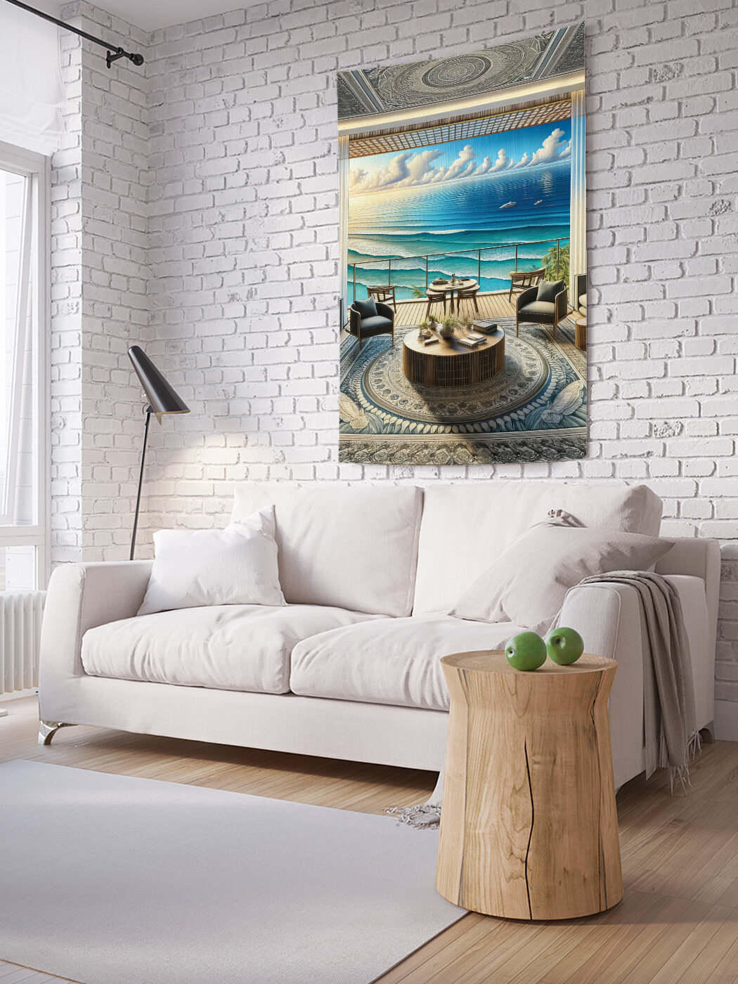 Фотопанно на стену вертикальный из ткани постер 100х150 "Вид на море", JoyArty