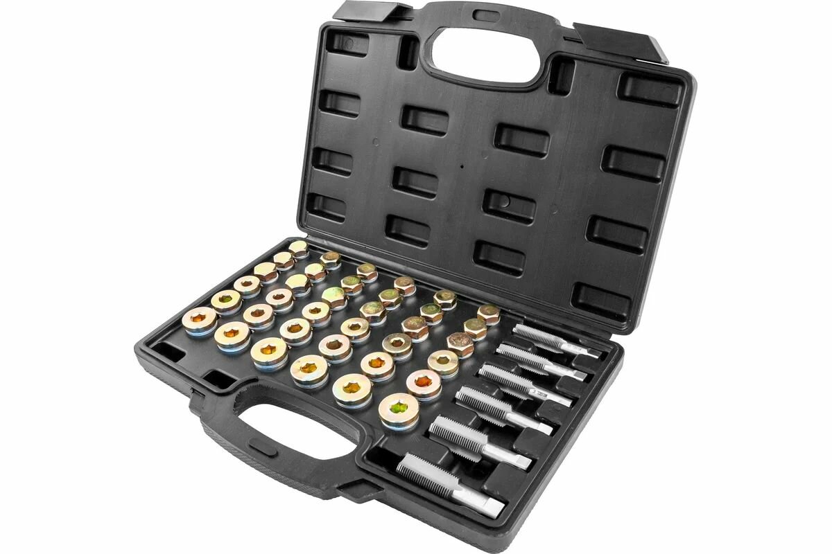 Набор для восстановления резьбы маслосливных отверстий, М13-М22, 114 предметов Thorvik ODPRK1322