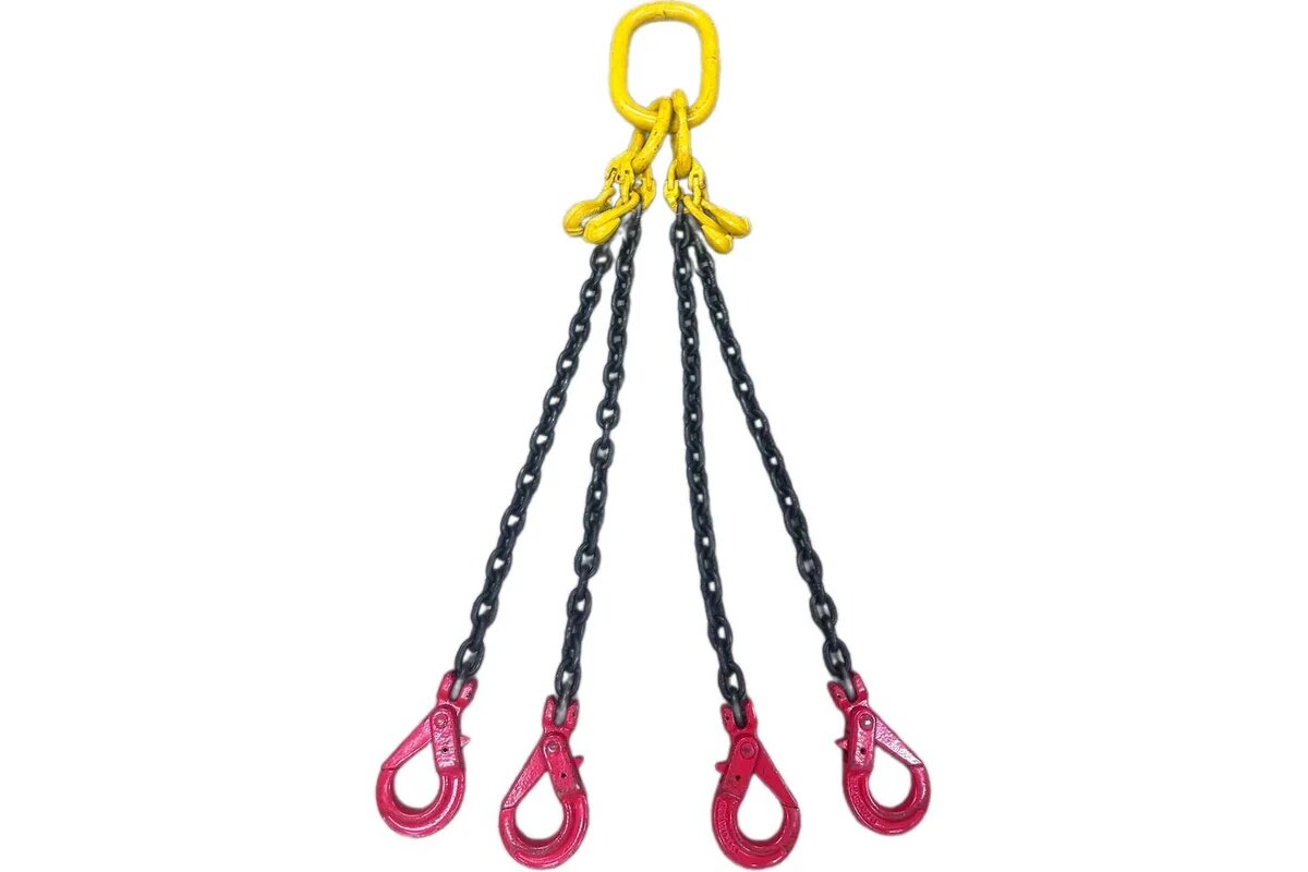 КанТраст Строп цепной четырехветвевой 4СЦ 4,25/2000 с самозакрывающимися крюками и крюками укоротителями артикул 4STS4252000RCSK