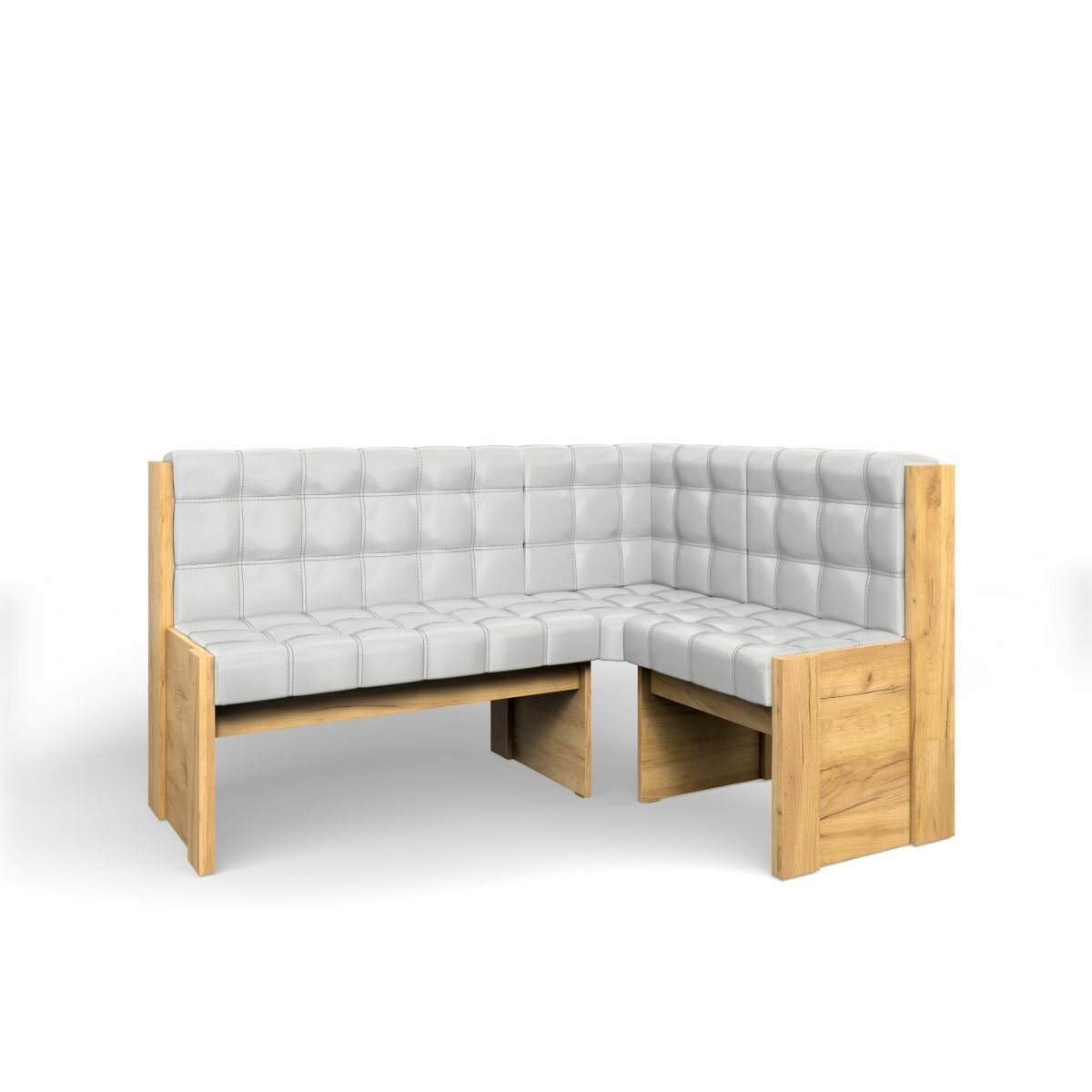 Угловая скамья "квадро" Дуб крафт золотой/экокожа Милк (Бител)