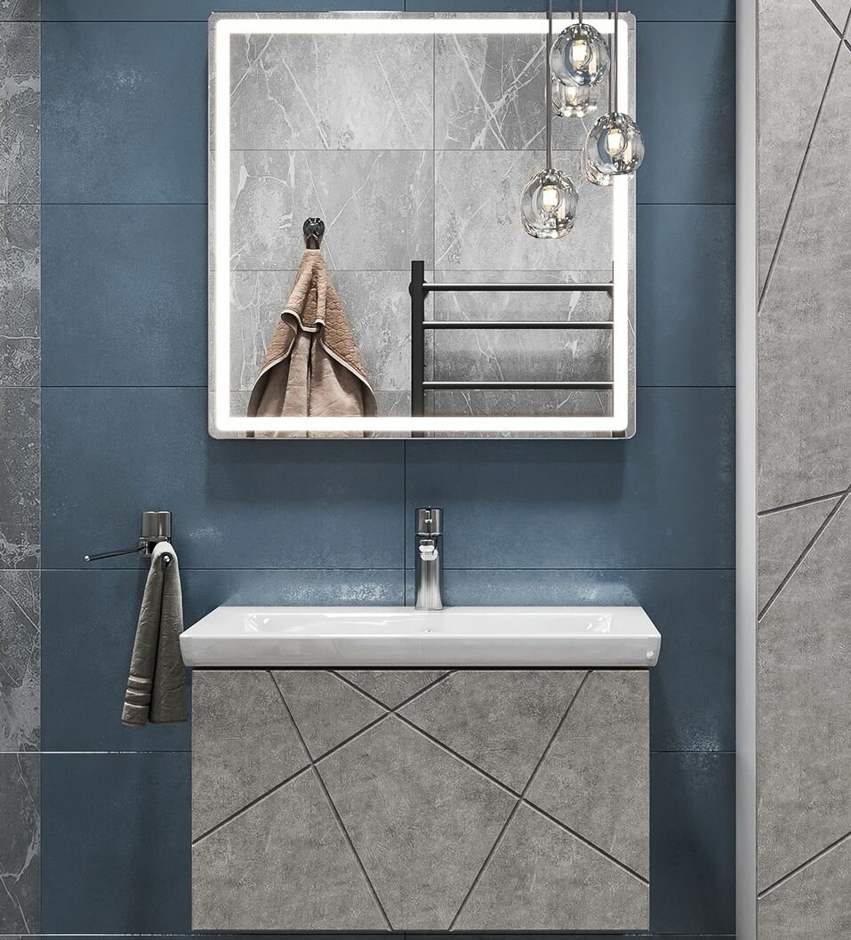 Тумба с раковиной Vigo Geometry 600-0-1 подвесная бетон