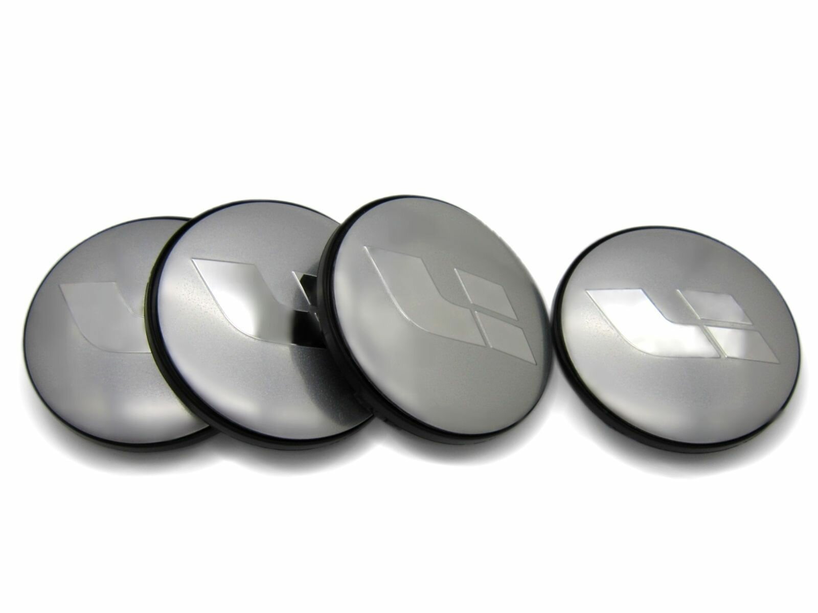 Колпачки, заглушки на литые диски КиК Lixiang silver 62/55/10, комплект 4 шт.
