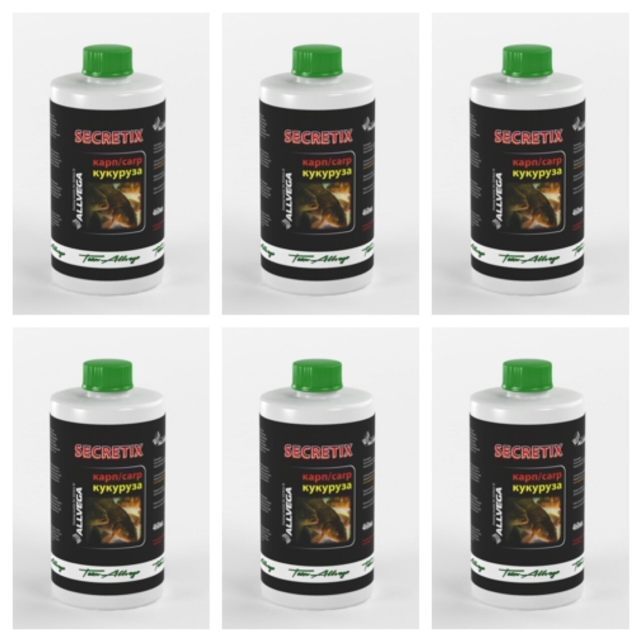 Ароматизатор для рыбалки добавка в прикормку Secretix Карп кукуруза 6 шт по 460 мл