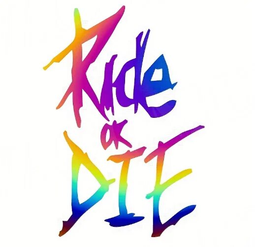 Наклейки на раму велосипеда Ride Or Die винил белые/черные Reflective laser