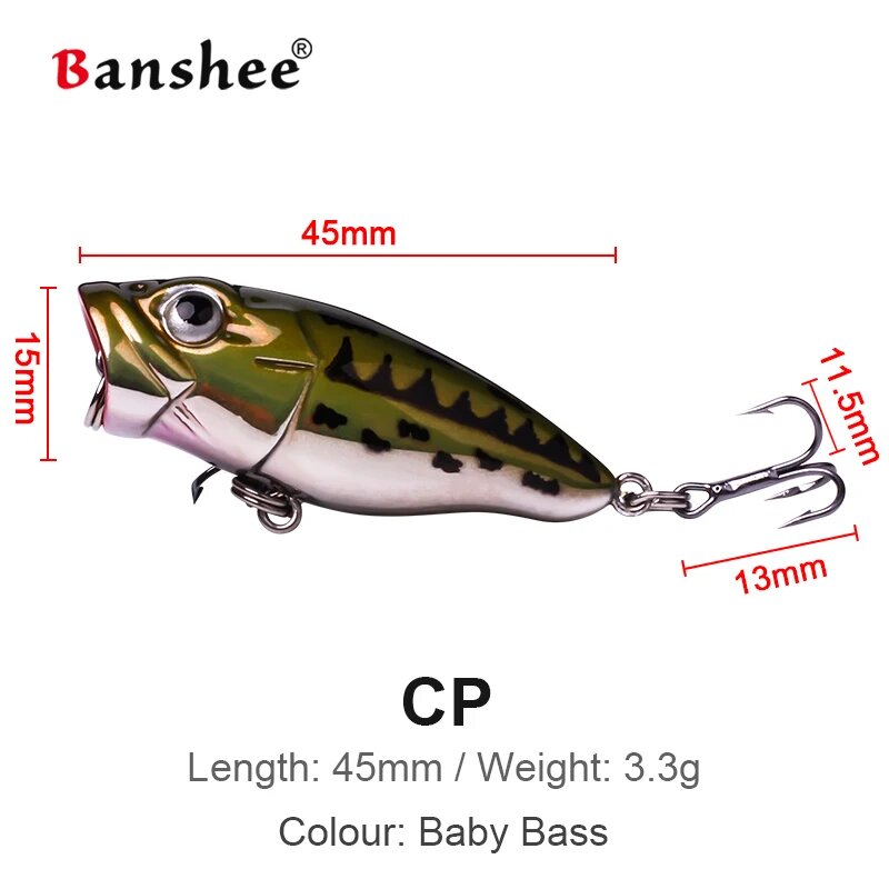 Banshee CP воблер топвотер, 45 мм, Baby Bass