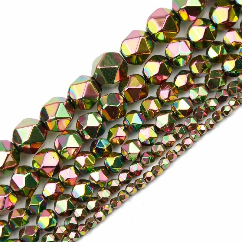 JHNBY Гематитовые бусины 3/4/6/8/10 мм 8mm 48pcs, New Green