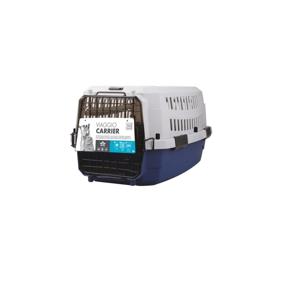 M-PETS Контейнер-переноска XS голубой с серым 48,3x32x25,2см (<4,5кг)