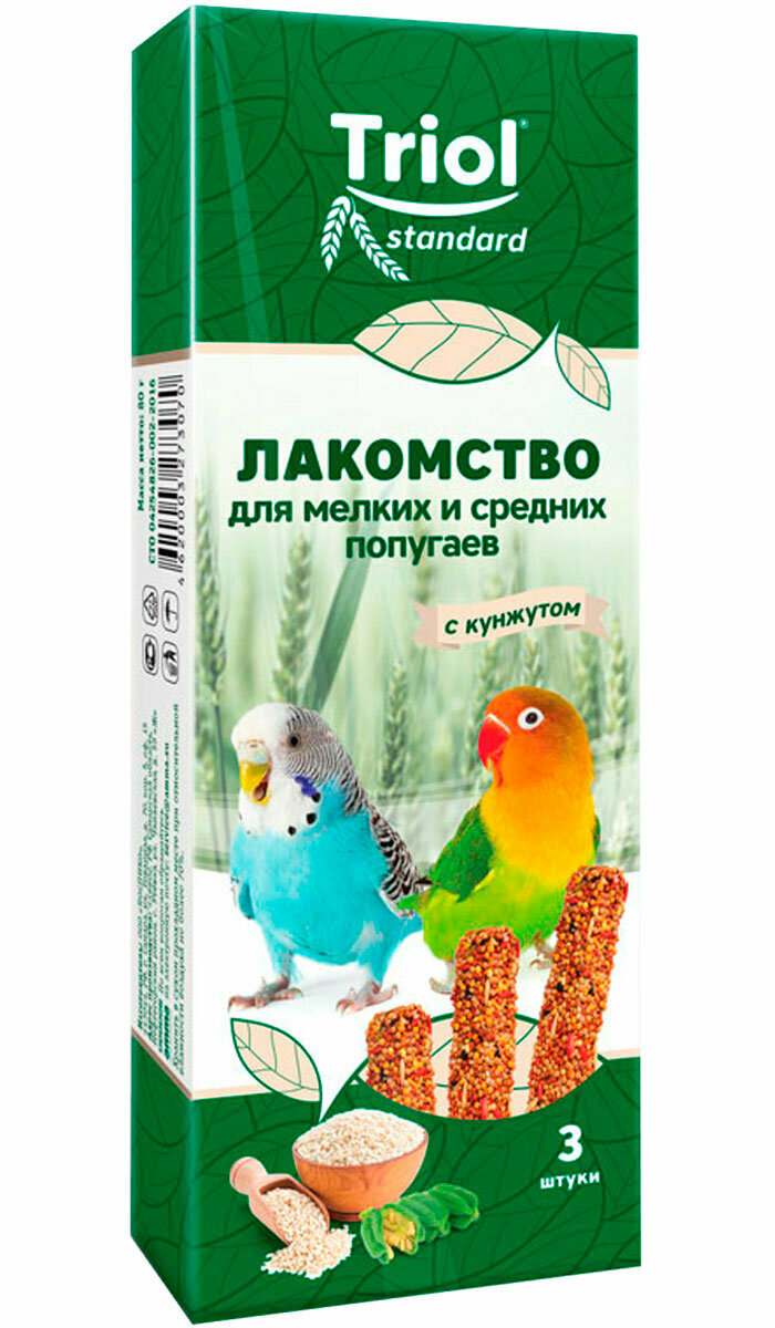 TRIOL STANDARD лакомство для мелких и средних попугаев с кунжутом (3 шт)