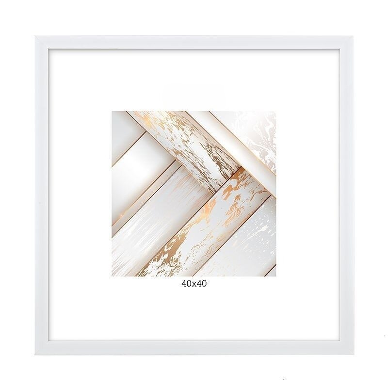 Фоторамка, рамка для фотографии, постера, рисунка, вышивки, мозаики 40х40 см, white box, белая GF 6551