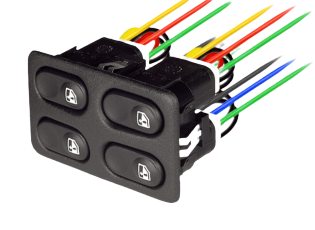 Блок управления стеклоподъёмников ВАЗ 2110-2112 4-х клавишный с разъёмом