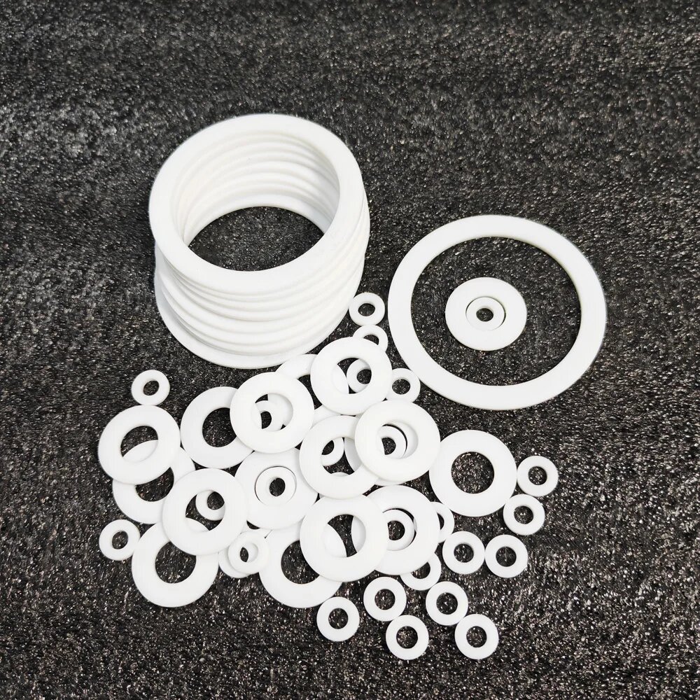 Толстая плоская шайба из птфэ толщиной 2 мм, пластиковая прокладка для водопроводной трубы ID6 мм ~ 90 мм OD12-100 мм, уплотнительная прокладка из птфэ для фланцевой прокладки, манометр