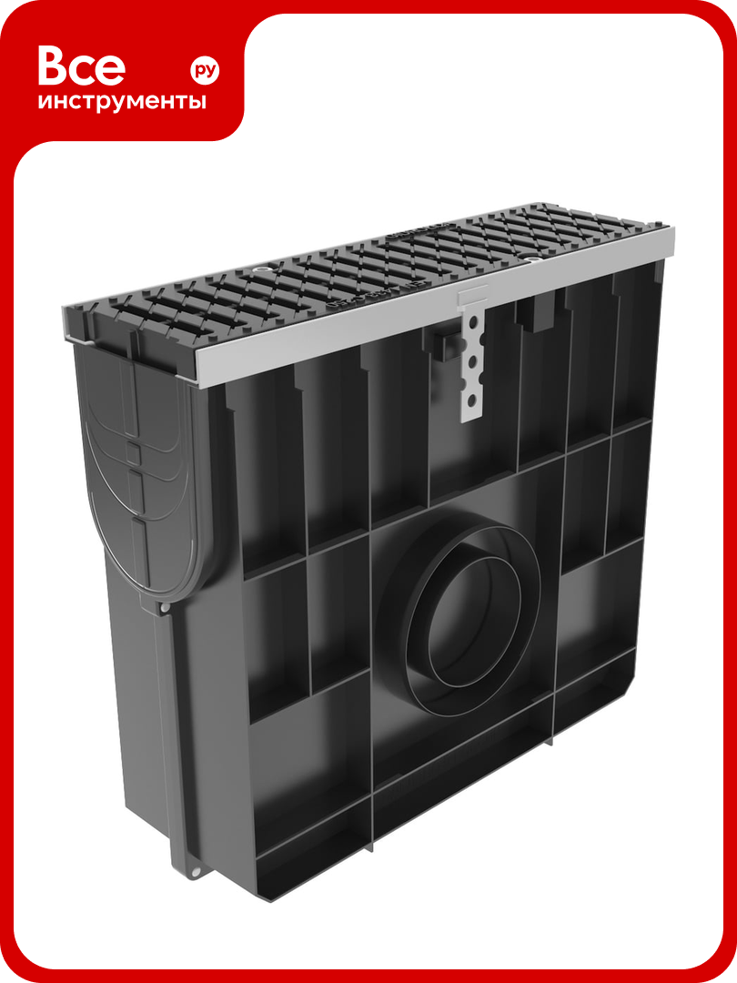 Пескоуловитель Gidrolica Pro DN100 с полиамидной решеткой класса С250 08089pro, Оседают на дно пескоуловителя