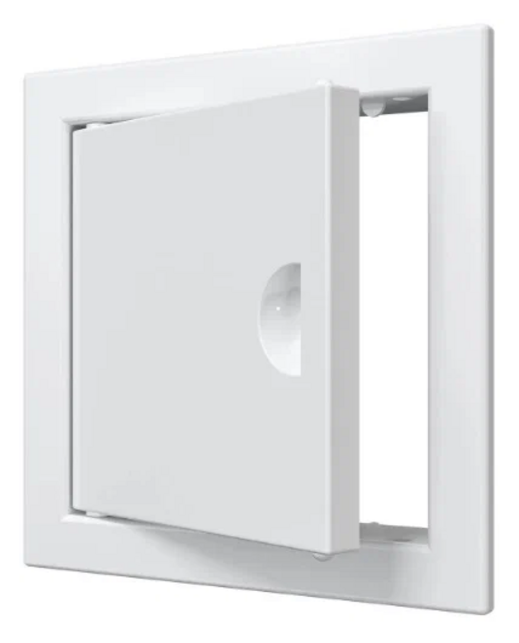 Люк-дверца ревизионная 100х100мм (122х122 с фланцем, 98х98 по посадке) с ручкой, АБС пластик