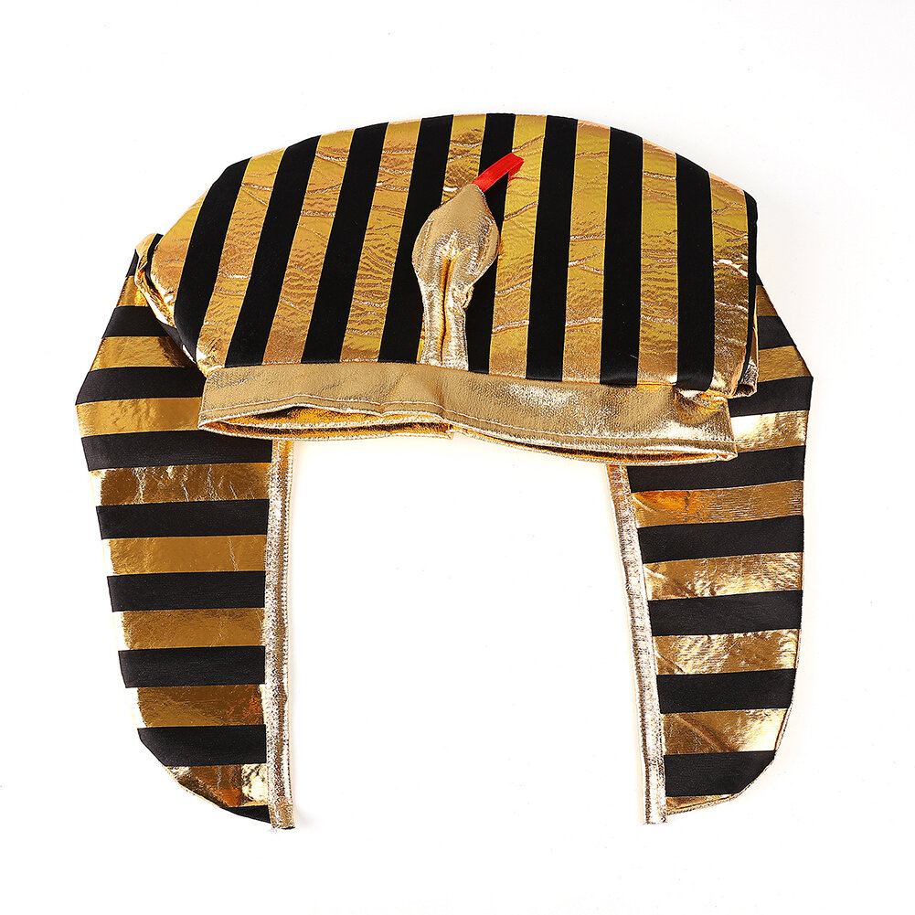 Золотая шляпа фараона с головой змеи для Хэллоуина: костюмированные аксессуары и маски для тематической вечеринки