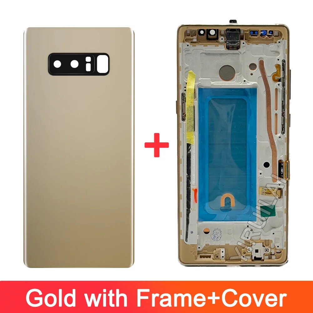TFT для Samsung Note 8 N950 N950U SM-N950F/DS ЖК-дисплей с дигитайзером сенсорного экрана для Samsung Note 8, замена ЖК-экрана Gold Frame Cover