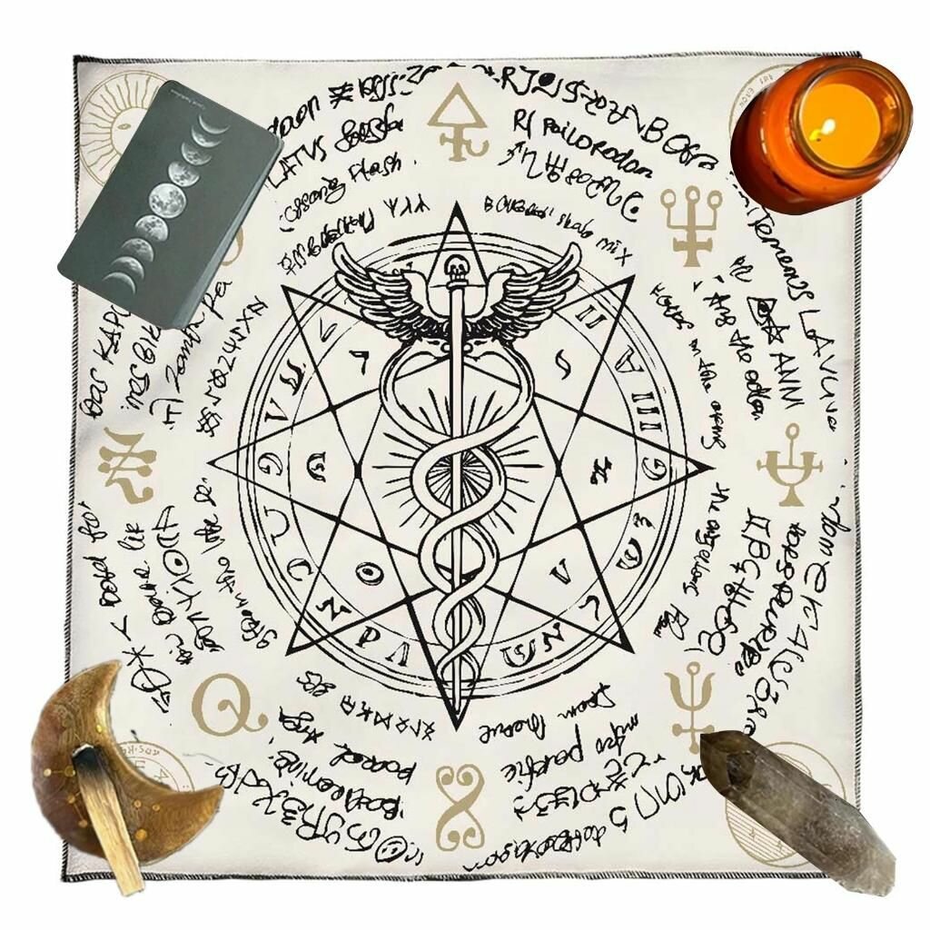 Скатерть для карт Таро, алтарные ткани, жезлы, руны, астрологические гадания, гобелены, настенный декор, - B 50x50 см