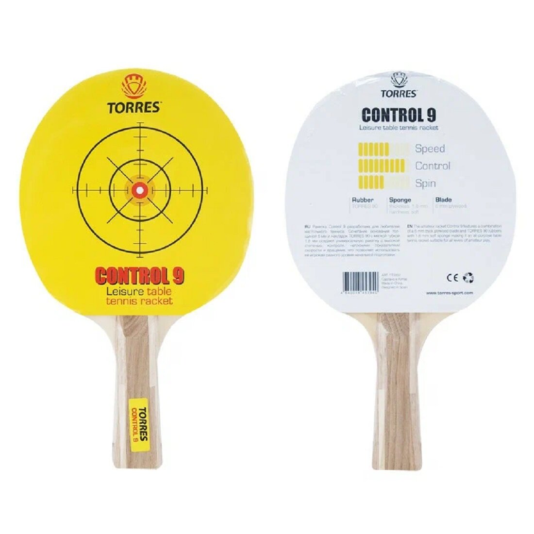 Ракетка для тенниса Torres "Control 9", для начинающих игроков