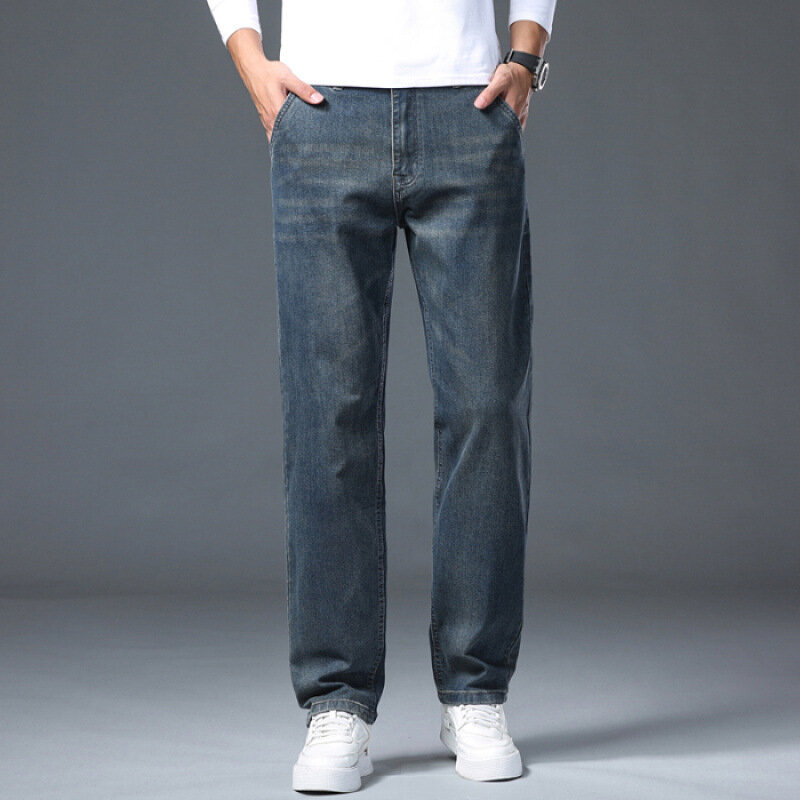 Слим тапер KLQ Круто Широкие штаны KLQ мужские широкие прямые новинки молодежные чисто хлопковые осенние, Размер_42