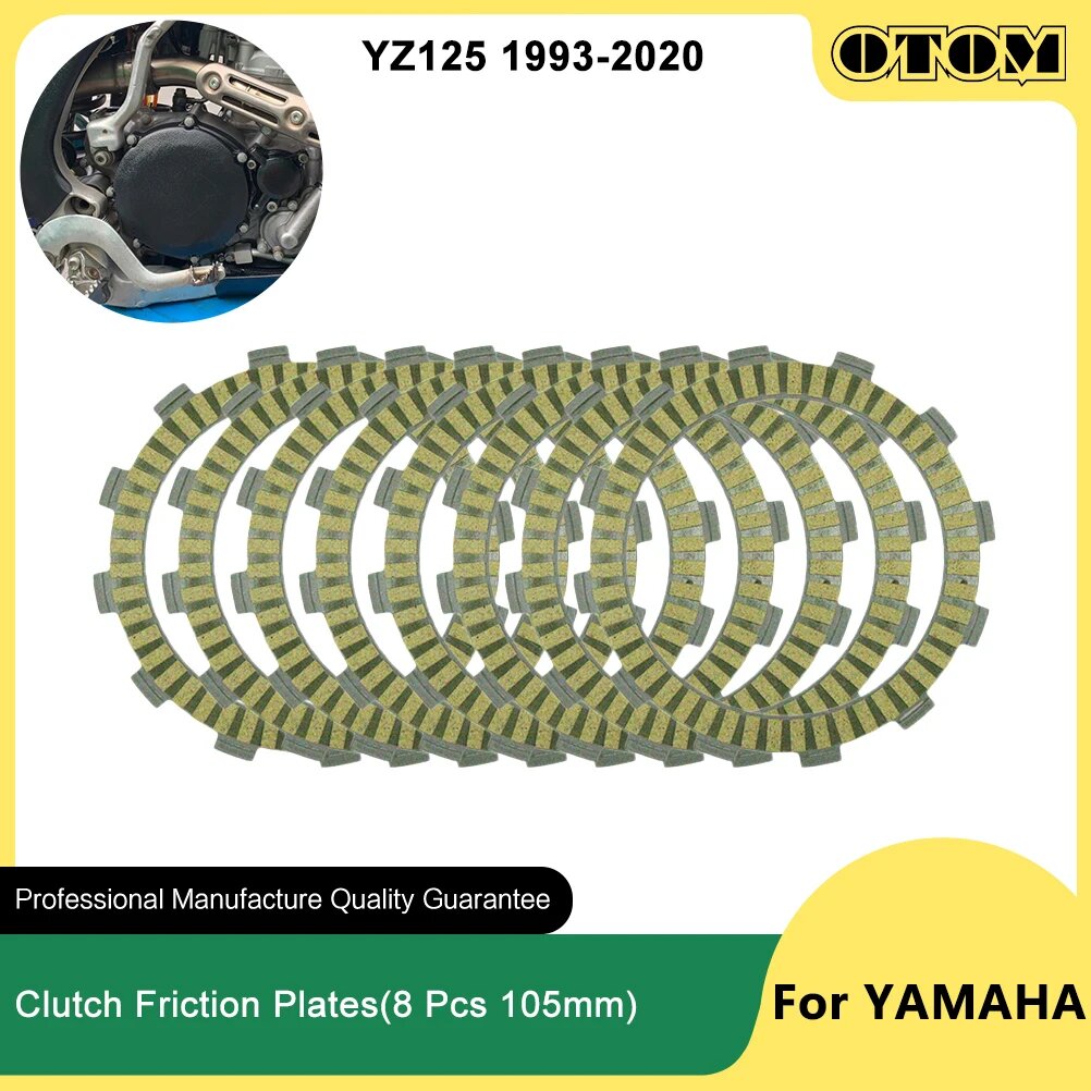 OTOM 1993-2020 мотоцикл 8 шт. 105 мм фрикционные диски сцепления комплект дисков для YAMAHA YZ125 аксессуары для двигателя велосипед для бездорожья мотокросс