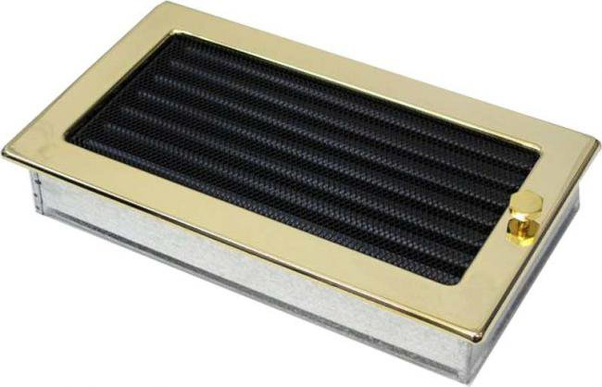 Вентиляционная решетка для камина Kratki (Польша) Полированное золото 17х30 с жалюзи