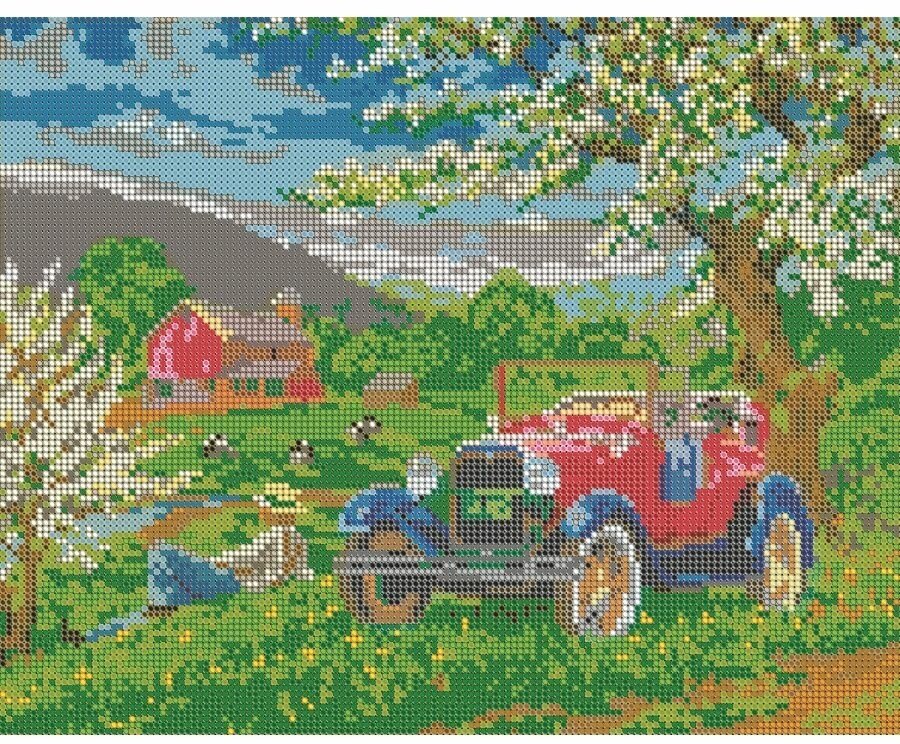 Алмазная мозаика набор полная выкладка Весна за городом