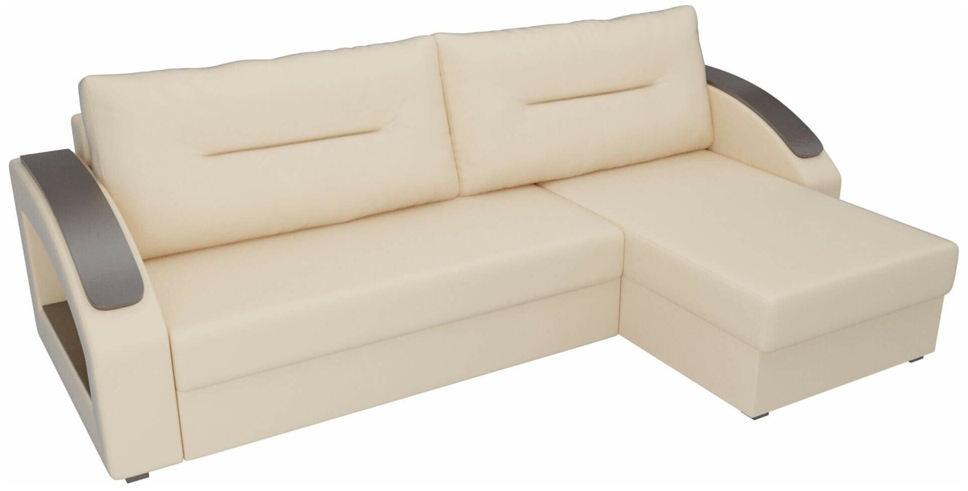 Artum Угловой диван Канзас эко кожа бежевый правый