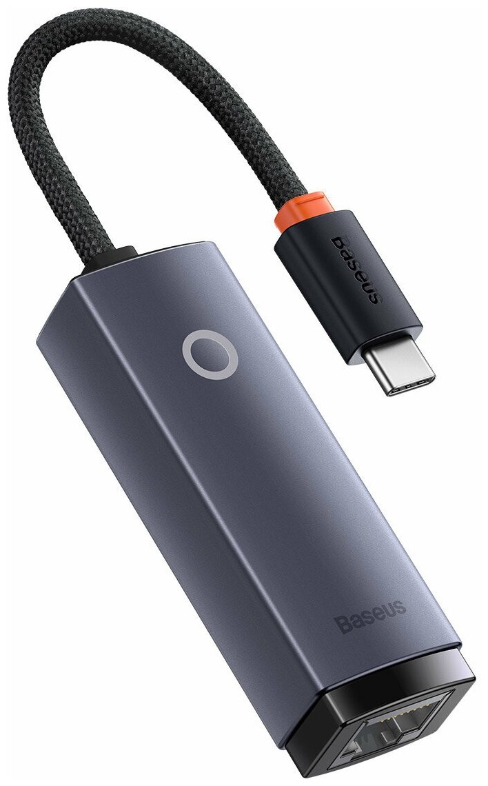Адаптер USB Type C серии Baseus Lite - сетевой разъем RJ45 100 Мбит/с серый