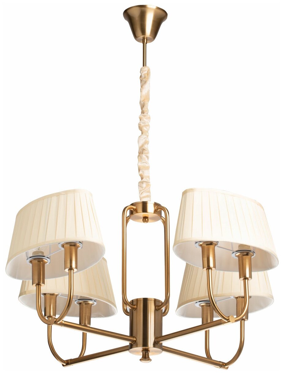 Люстра подвесная, светильник MW Light София 355014608, 8*40W E14 2700К, цвет: золотой, бежевый