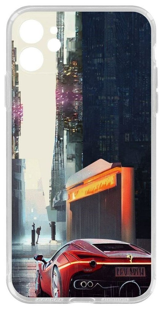 Чехол-накладка Krutoff Clear Case Сити для iPhone 11 с защитой камеры