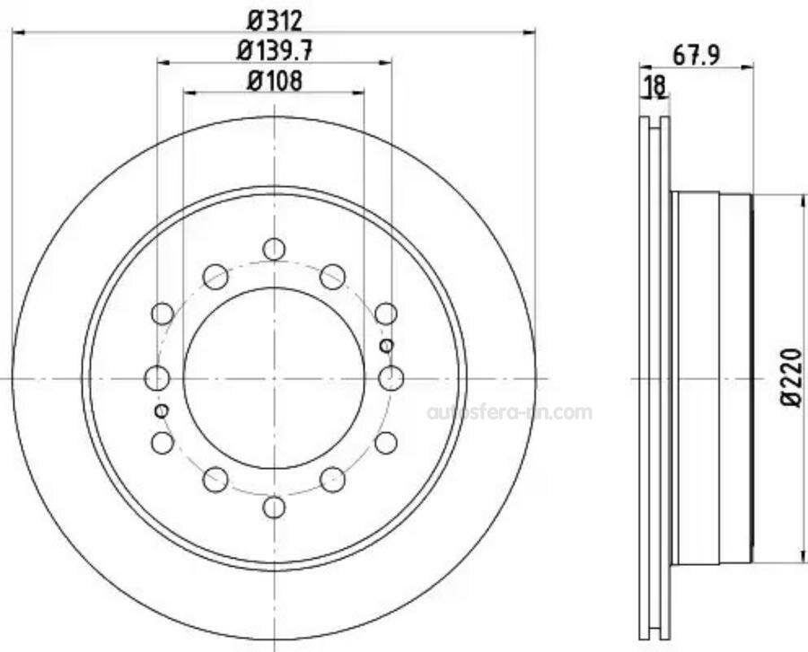 TEXTAR 92231003 92231003 диск тормозной задний!\ Lexus GX, Toyota Land Cruiser Prado 2.7-4.6i/D-4D 09>