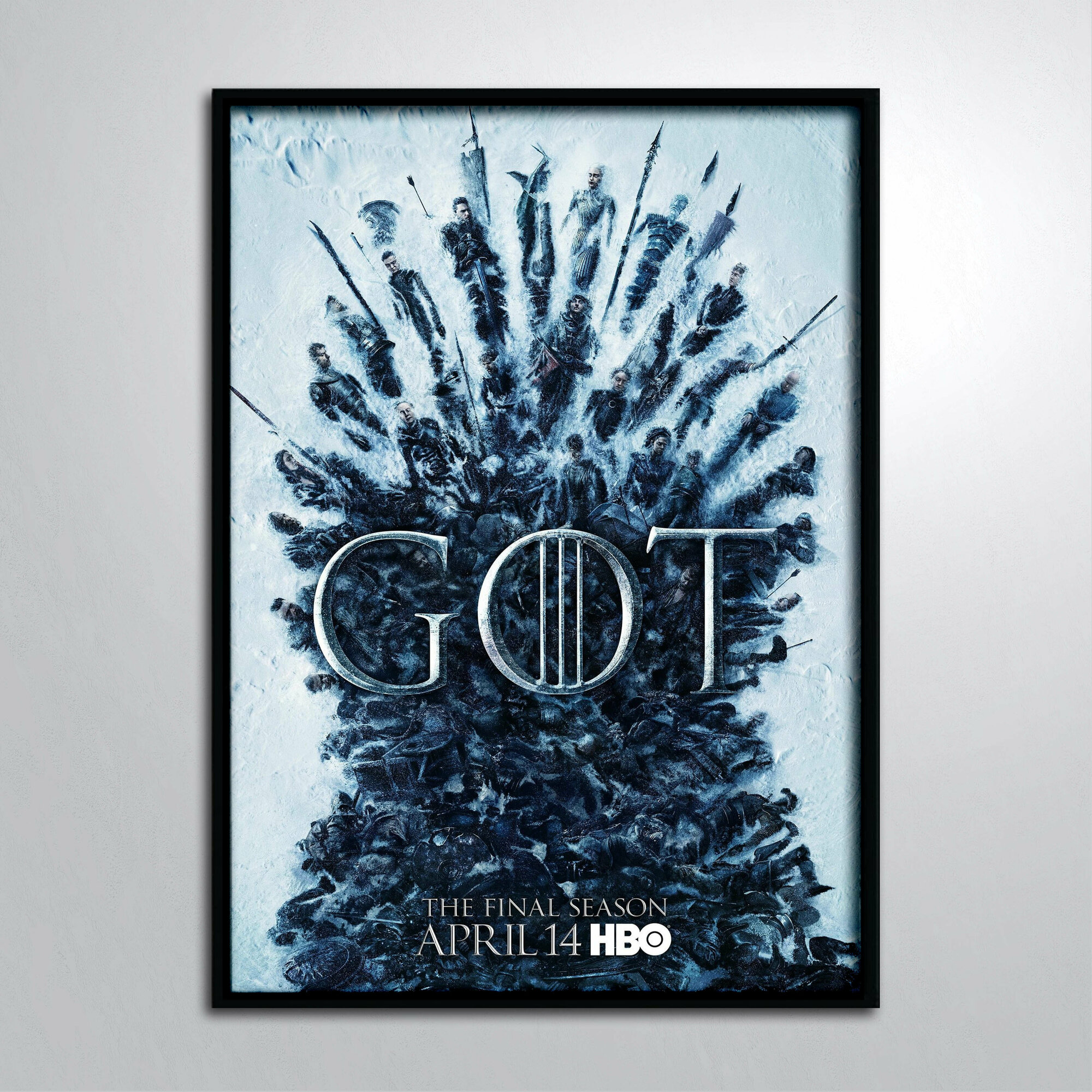 Постер без рамы/Игра престолов Снег и Трон Game of Thrones