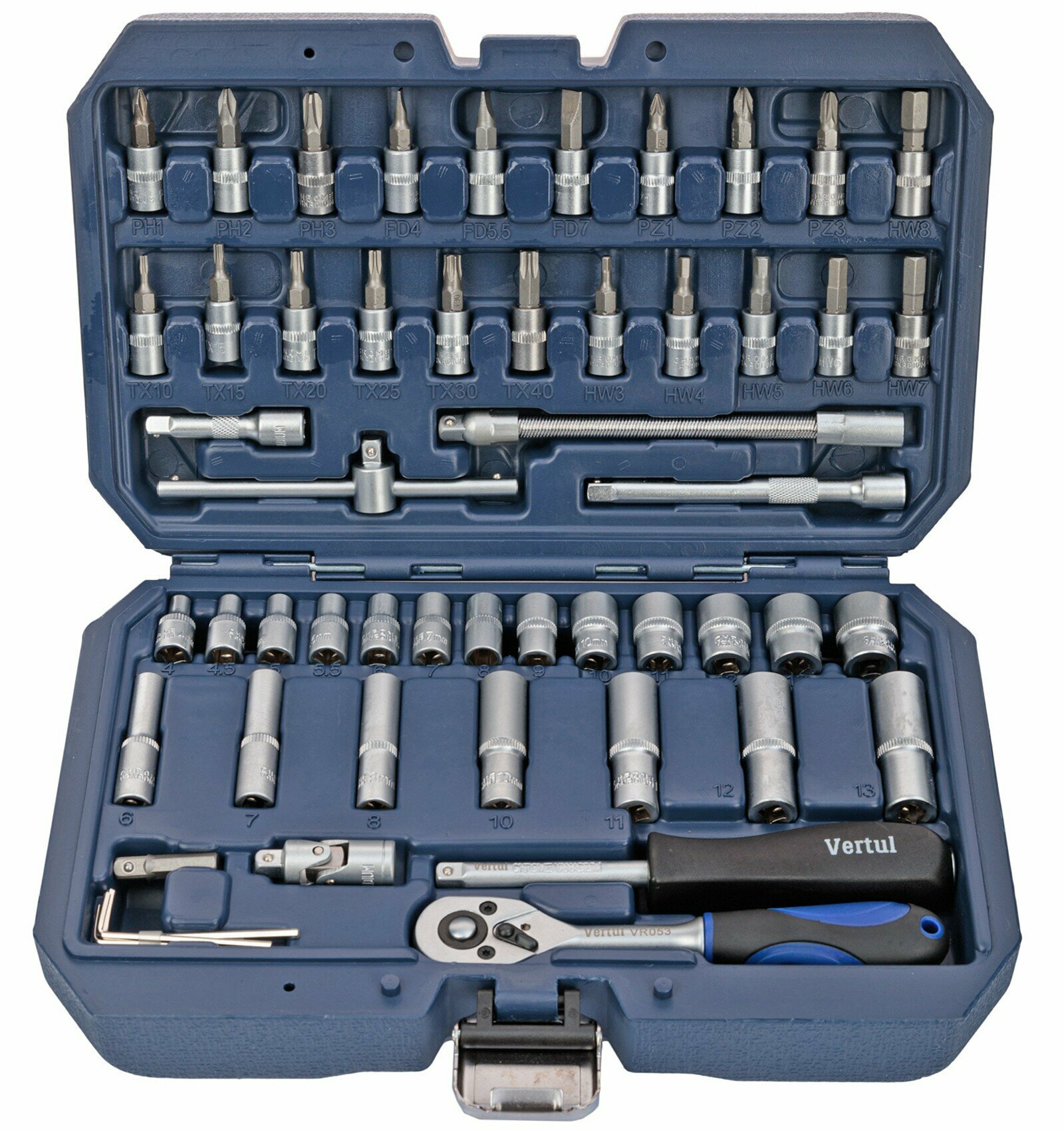 VR053 VR053 Набор инструментов Vertul 53 предмета 1/4"