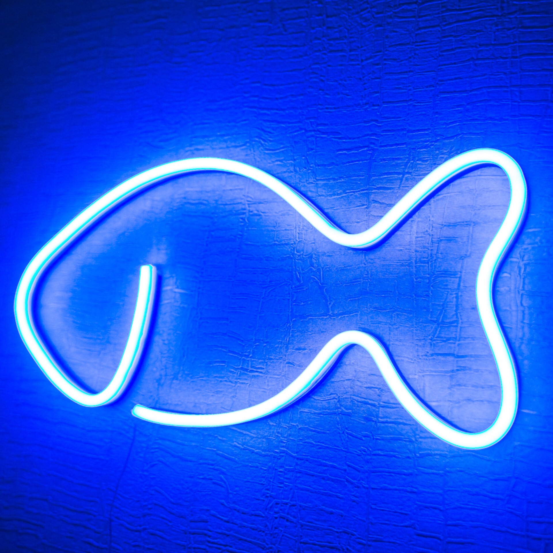 Неоновый светильник Рыбка, 30х16 см, синий