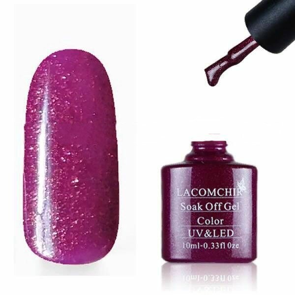 Гель-лак LACOMCHIR TD138 Фуксия с блестками, 10 мл