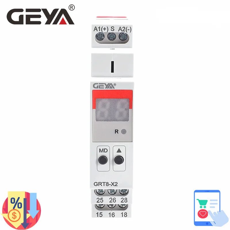 GEYA GRT8-X Цифровое реле времени 20 функций 16А GRT8-X2 AC230V