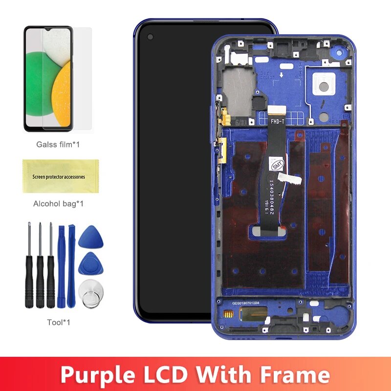 6,26-дюймовый ЖК-дисплей для HUAWEI Honor 20 Pro YAL-AL10 YAL-L41, дигитайзер сенсорного экрана в сборе для Honor20 Pro, экран дисплея Purple With Frame