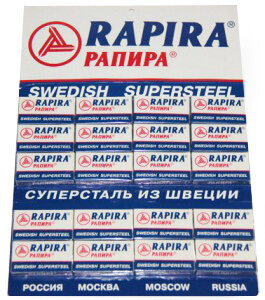 RAPIRA Лезвия классические "Суперсталь" на карте, 20 штук х 5 лезвий/