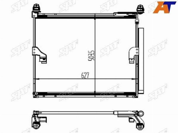 . SAT Радиатор кондиционера для Toyota Land Cruiser Prado (J150) 09-20 / Lexus GX 09-23 / Toyota 4Runner 09-