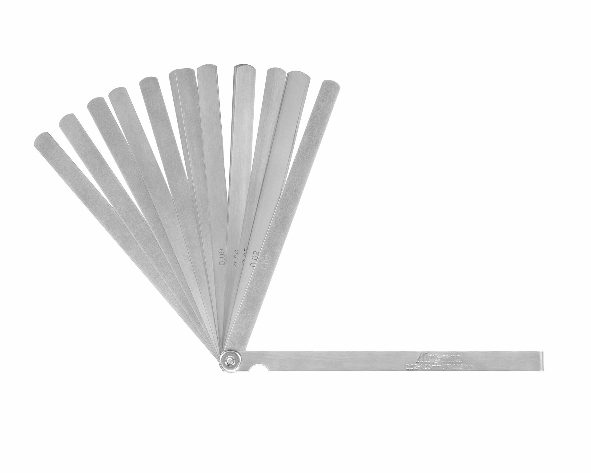 Набор щупов 0,02-1 L200 17шт. Micron