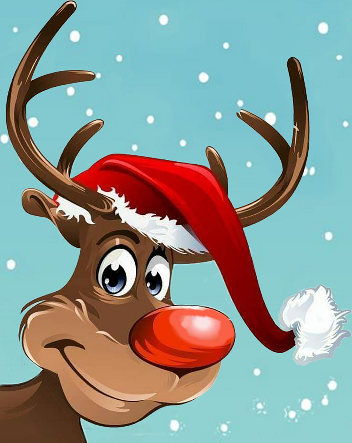 Картина по номерам "Рождественский олень" 40х50 см, хлопковый холст на подрамнике, акрил, Hobby Home