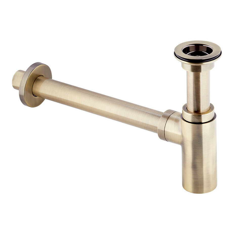 Сифон для раковины 1 1/4х32 мм бутылочный с выпуском d65 мм с отводом бронза