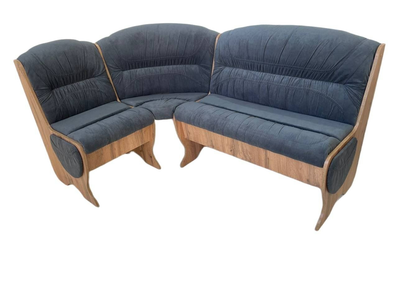 Кухонный уголок "Стиль-8" набор в цвете корпуса вотан, обивка велюр Т26 темно-серый