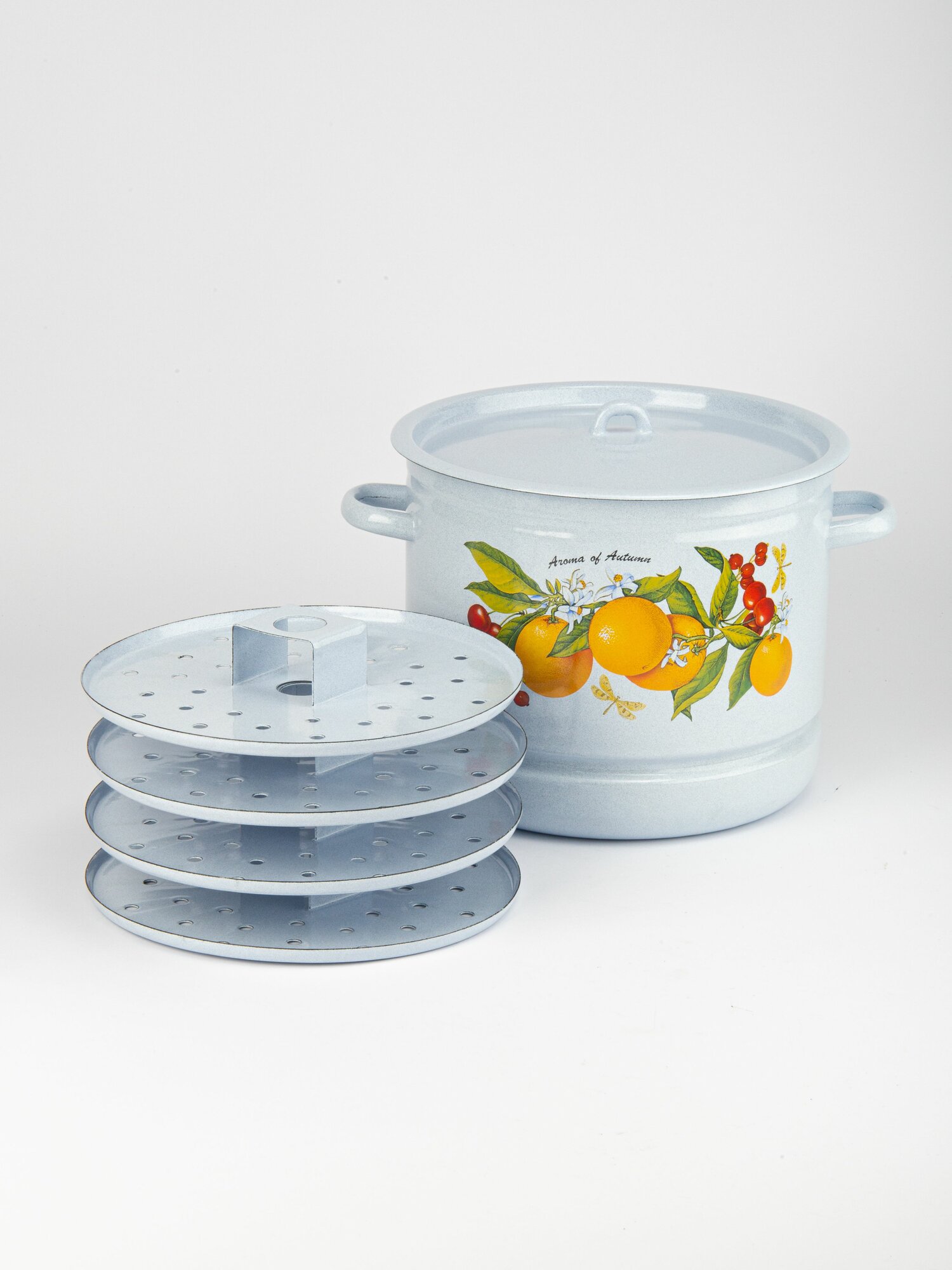 Мантоварка-пароварка Фруктовая фантазия Лысьвенские эмали, 4 яруса,12 л, Позница